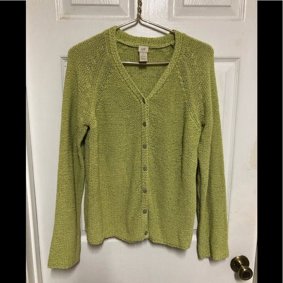 J. Jill | Sweaters | J Jill Cardigan Sweater Green Silk Knit S | Poshmark